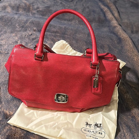 Coach | Bags | Gorgeous Red Genuine Leather Coach Purse Retired Model ...